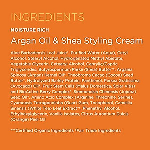 Andalou Naturals Styling Cream Ounces, Argan Oil & Shea, 6.8 Fl Oz