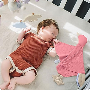 Knirose Newborn Baby Loveys Security Blanket Muslin Soft & Breathable,Organic Cotton Goose Lovies for Baby New Born Boy Girl Unisex Baby Unique Neutral Gifts for Babies Newborn Toddler