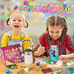 Alritz Fairy Lantern Craft Kit - Christmas Gifts for Kids Girls - Remote Control Mason Jar Night Light - DIY Garden Decorations Art Project Ornaments, Creative Activities Birthday Ages 4 5 6 7 8 9+