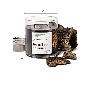 Signature Soy Lidded Bonfire Season Scented Candle, Large Jar
