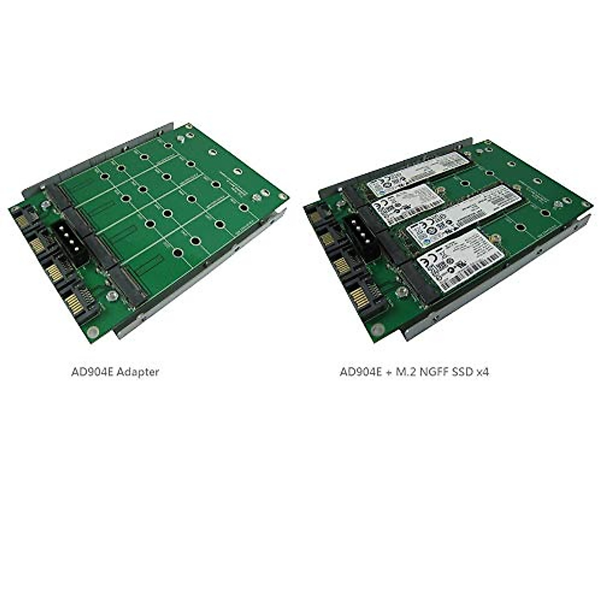 M.2 SATA SSD x 4 to SATA III x 4 Port Adapter with 3.5 Inch Metal Frame