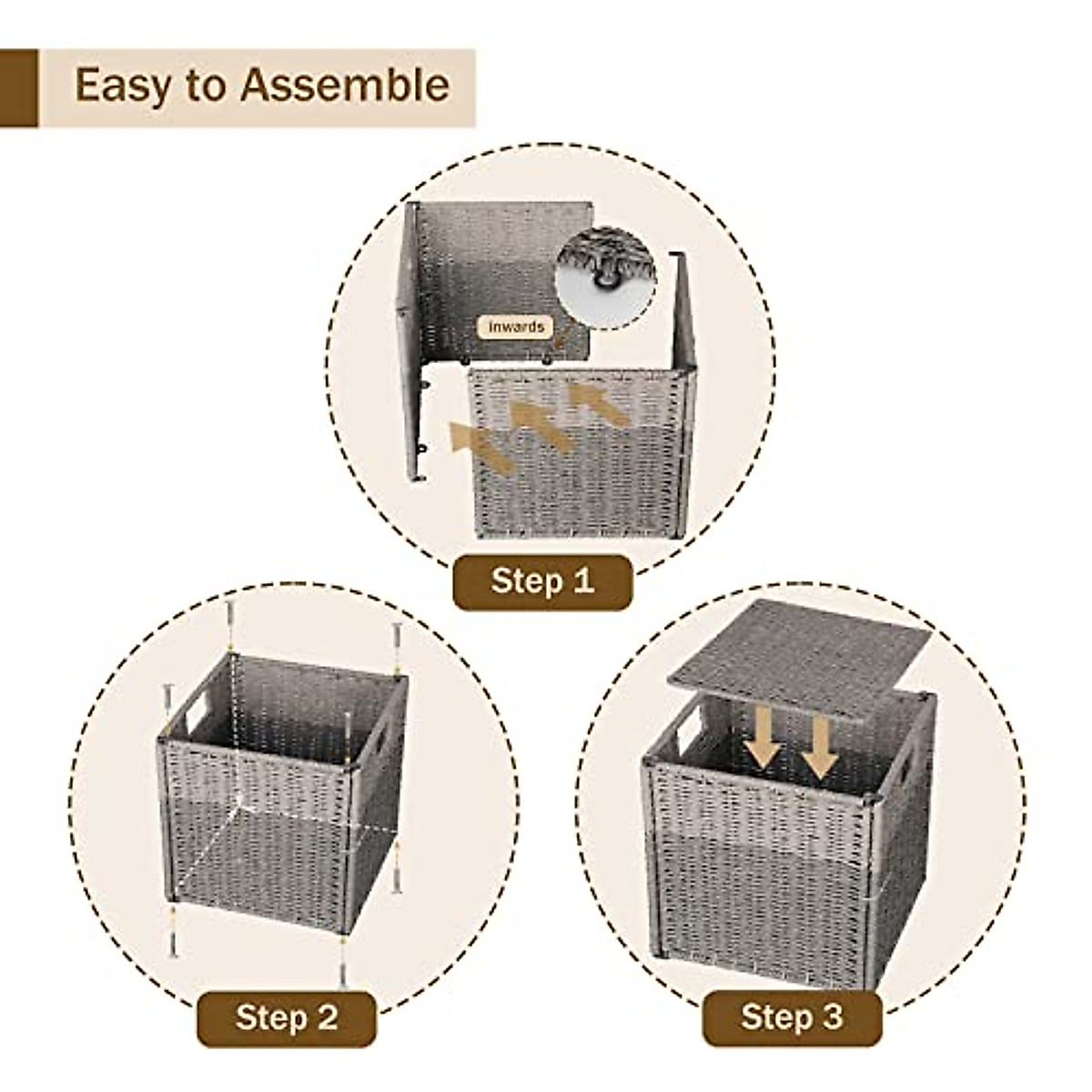 AELS Woven Baskets for Storage, Natural Hand-woven Storage Baskets for Organizing, Cubby Cubes Storage Bins for Shelves, 11" Modern Farmhouse Square Storage Cubes with Handles, Ombre Gray, 2 Pack