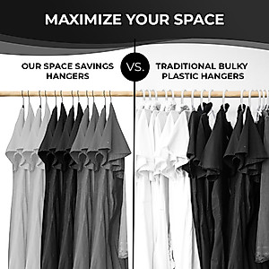 LA PRIME Premium Black Velvet Hangers 50 Pack, 360 Degree Rotating Hook, Space Saving, Heavy Duty, Non Slip, No Hanger Marks, Coat Hanger for Closet, Clothes Hangers, Ganchos para Colgar Ropa