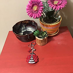 Popfizzy Bling Red Ladybug Keychain for Women and Girls, Rhinestone Purse Charms for Handbags, Ladybug Gifts for Her