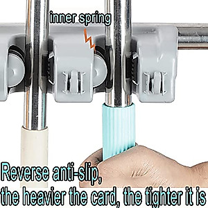 FOGLO Broom Holder,Cleaning Supplies Organizer,mop Holder,Put Wet Mops Cleaning Tool Rack Stainless,Cleaning Tool Cart Storage,for Garden Garage Schools,Hospitals,Factories,Hotels (Size : 5slots)