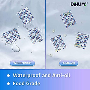 DIHUMK Oxygen Absorbers for Food Storage and Mylar Bags Vacuum Seal Long Term Containers Food Grade(400CC, 5Pcs Individual Packing, Total100)