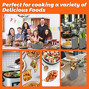 YSF Silicone Slow Cooker Liners, Reusable 4 Divider Inserts, Fits Crock-pot Oval 8 QT 4-in-1 Slow Cooking, Leakproof, Dishwasher Safe, Food-Grade BPA Free, 8 Quart Cook Four Dishes at Once (Gray)