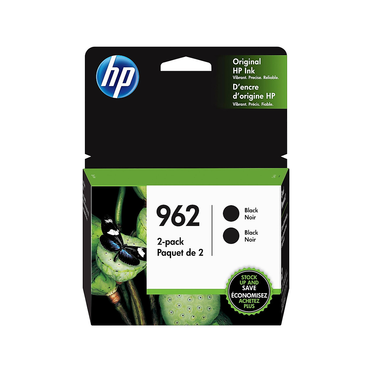 HP 962 | 2 Ink Cartridges | Black | Works with HP OfficeJet Pro 9000 Series | 3JB33AN