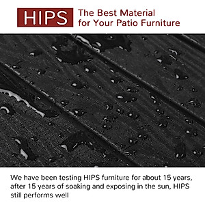 Stoog All-Weather Balcony Chairs Set, Tall Adirondack Chair Set of 2 with 16" Connecting Tray, Poly Outdoor Chairs for Backyard, Garden, Deck and Patio, Black