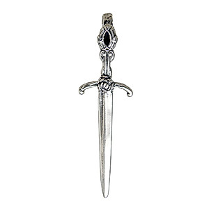 Sterling Silver Medieval Sword of The Rose Pendant