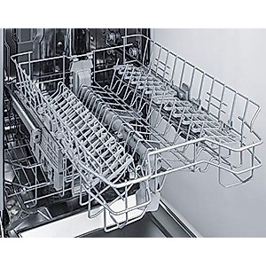 Summit DW18SS4 18 Built In Dishwasher with 8 Place Settings Energy Star Digital Touch Controls Stainless Steel Interior Adjustable Smart Fold Shelf Time Delay in Stainless Steel