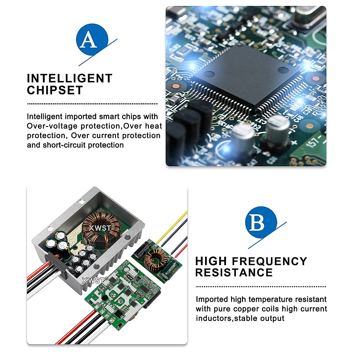 XWST DC to DC 12V to 5V 3A 15W 15watt with USB Output Power Adapter Converter 8V-22V to 5V Voltage Buck Regulator,Step-Down Module,Waterproof Power Adapt 5V Volt Transformer Module