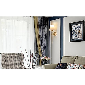 Tumgog Battery Operated Wall Light Set of 2，with Remote Control Dimmable Not Hardwired Wall Sconce Fixtures，Battery Powered Eye Protection Wall Lamp No Wiring Required (Color : Gold)