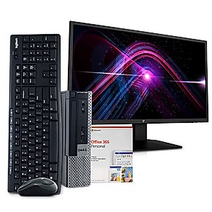 Dell 9020 Desktop Computer PC, Intel i5, 8GB RAM, 256GB SSD, Windows 10, New 24" Monitor, Microsoft Office 365 Personal, Wireless Keyboard & Mouse, New 16GB Flash Drive (Renewed)
