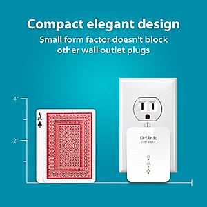 D-Link Powerline Adapter Starter Kit Ethernet Over Power Gigabit AV2 Up to 1000Mbps MIMO Internet Network Wall Plug In (DHP-601AV)