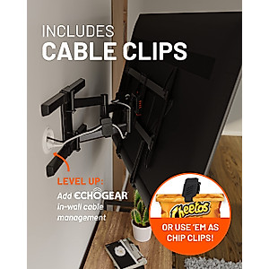 ECHOGEAR Full Motion Articulating TV Wall Mount Bracket for TVs Up to 82" - Smooth Extension, Swivel, & Tilt - Wall Template for Easy Install - Centers & Levels After Mounting Plus Hides Your Cables
