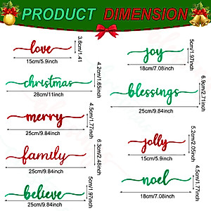 Maitys 18 Pieces Merry Christmas Wooden Cutout Red Xmas Sign Letter Plate Ornaments Rustic Merry Sign Wooden Cutout Believe Joyful Merry Peace Noel Jolly Plates Ornament for Home Christmas