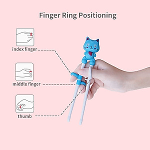 Chopsticks for Kids, 1 Pair Training Chopsticks for Kids, Cute Cat Learning Practice Chopsticks with Case