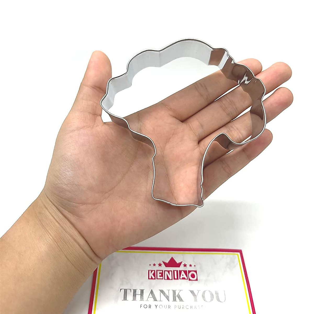 KENIAO Vegetable Broccoli Cookie Cutter, 3.8", Stainless Steel