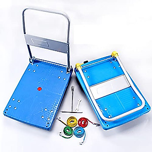 Generic Platform Truck Foldable Platform Truck Plastic Deck Push Cart Metal Handle Hand Trolley for Moving Transport Silent Wheels Fit Outdoor and Indoor Flat
