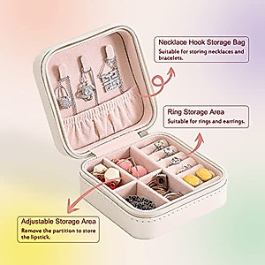 Personalized Jewelry Box - Custom Gifts for Women, Portable Small Travel Jewelry Organizer with Birth Flower & Name, Bridesmaid Gifts, Wedding Gifts, Gifts for Birthday Anniversary for Mom Wife Girls