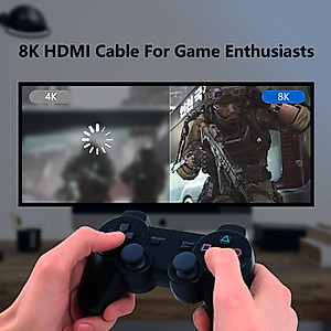 Eareyesail 8K HDMI 2.1 Cable 3 FT,48Gbps Ultra High Speed Gaming Braided Cables Support 8K@60HZ/4K@120Hz,eARC,Dynamic HDR,HDCP 2.2/2.3,3D,VRR for 120fps Monitor PS5/PS4/X-Box/Roku TV/RTX3080/3090
