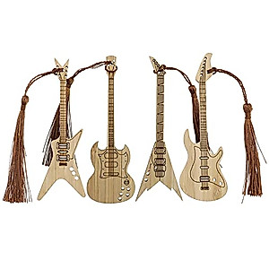 4pcs Bookmark Guitar Shape Tassel Creative Bookmark for Sheet Music Decoration Page Marker Art Craft Decor Page Marker Holder Gift for Student Teacher Reader