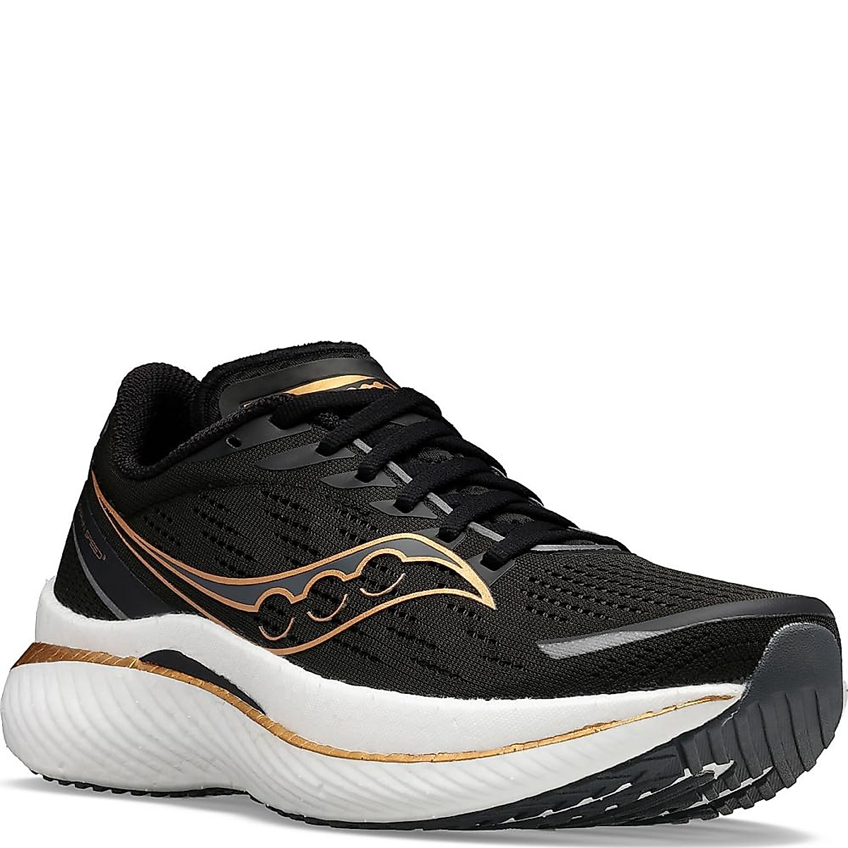 Saucony Women's Endorphin Speed 3 Running Shoe, Black/GOLDSTRUCK, 9