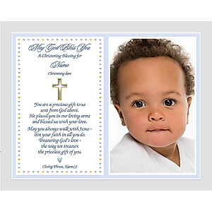 Poetry Gifts Baby Boy Baptism Blessing Personalized with Name, Date and Photo, Custom 8x10 Inch Print