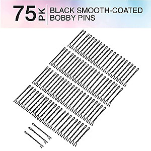 Conair Pin & Match Bobby Hair Pins, Black Bobby Pins packed inside a Storage Container, 75ct