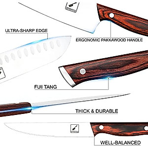 imarku Knife Set, 16-Piece Japanese Kitchen Knife Set, Ultra Sharp Chef Knife Set for Kitchen, High Carbon Stainless Steel Knife Block Set with Sharpener, Best Father's Day Gift