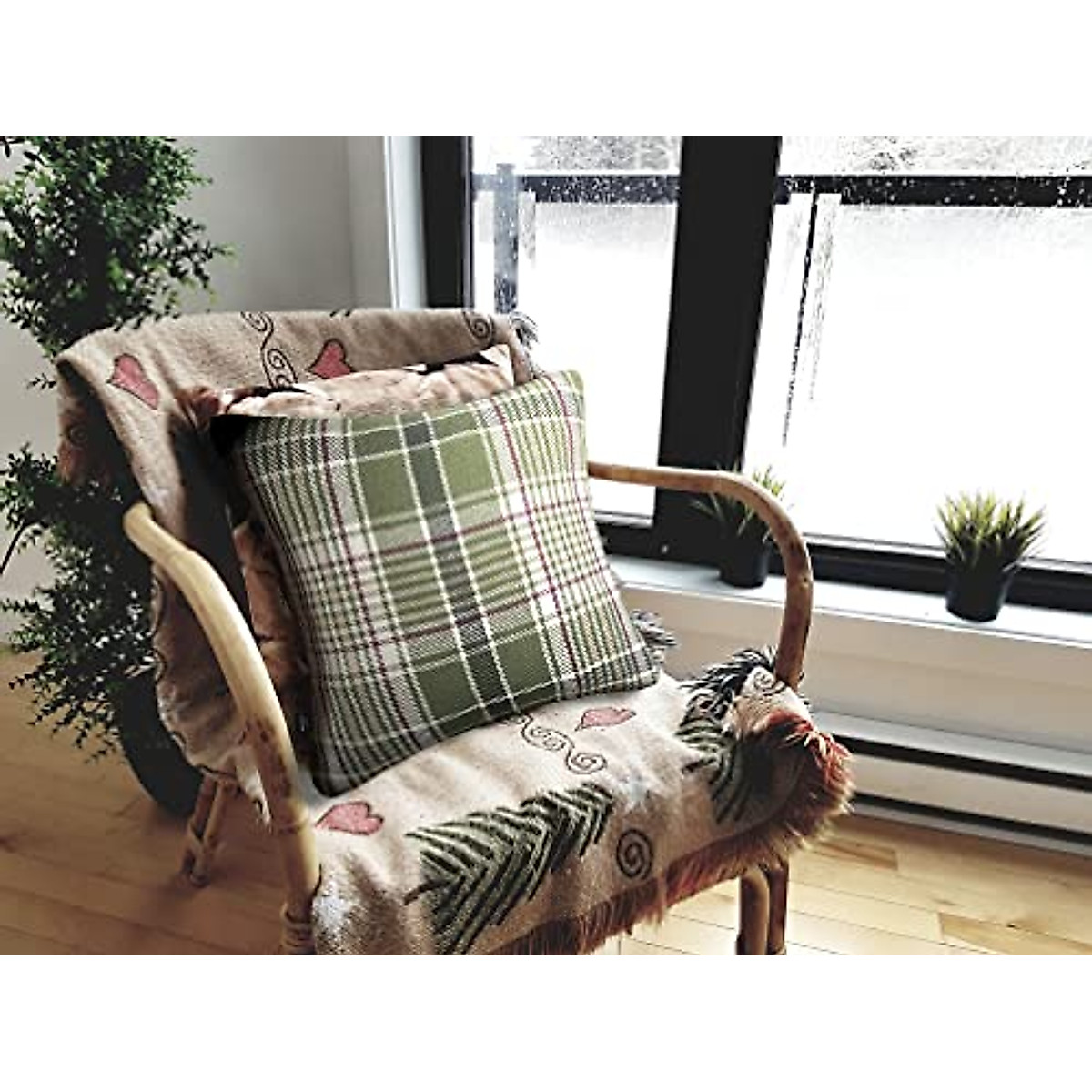 C&F Home Dawson Plaid Woven Pillow 18" x 18" Green