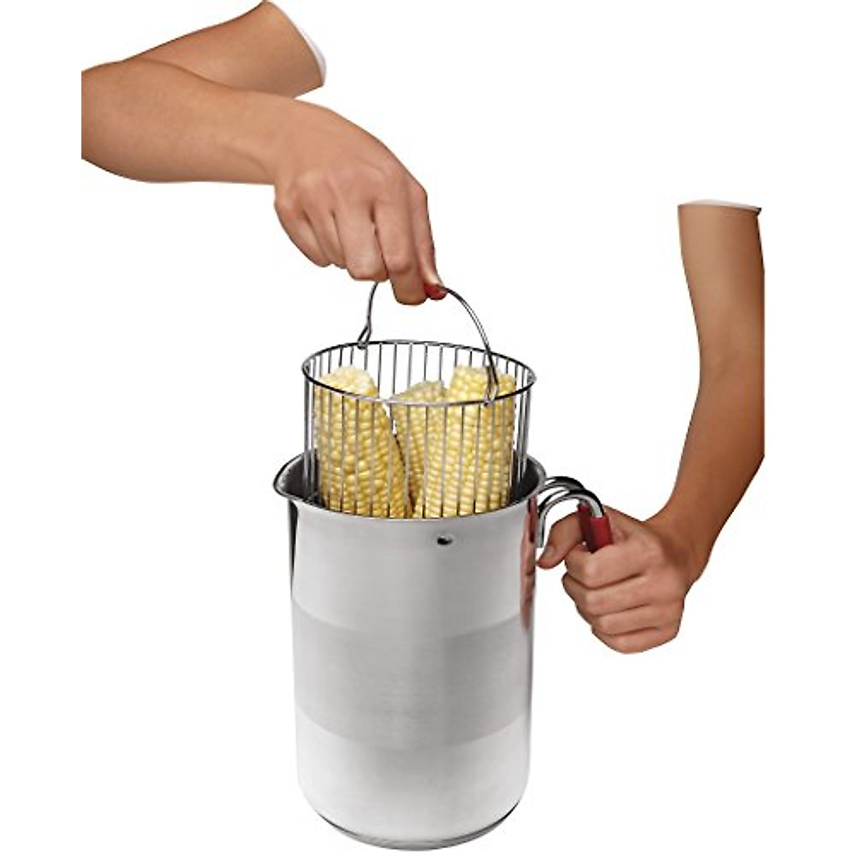 Kuhn Rikon 4th Burner Pot with Glass Lid and Steam basket 12 cup