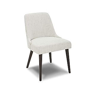CHITA Mid-Century Modern Dining Chair, Upholstered Fabric Accent Chair,Set of 2, Ivory