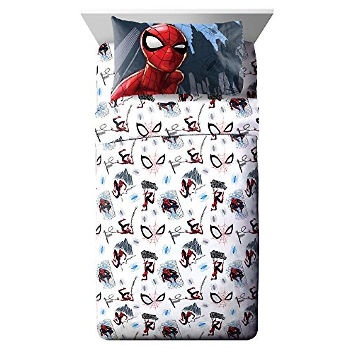 Jay Franco Marvel Spiderman Crawl Full Bed Set and Spidey Daze Drapes Bundle