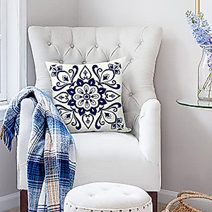 Thideape Yellow and Blue Throw Pillows 18x18 Set of 2 Bohemian Boho Throw Pillows Outdoor Pillows Bed Living Room Couch Sofa Pillows