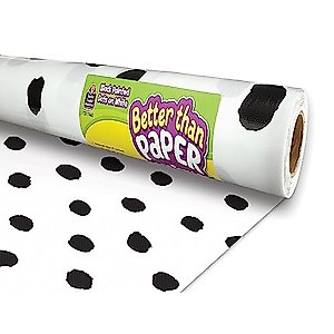 Black Painted Dots on White Better Than Paper® Bulletin Board Roll