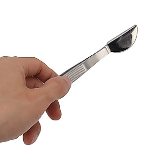 CHICIRIS Bonsai Long Tweezers, Garden Tweezers Bonsai, Stainless Steel Bonsai Tweezers Long Tweezers with Moon Spatula Head for Potted Loosening Soil Planing Grass (Straight)