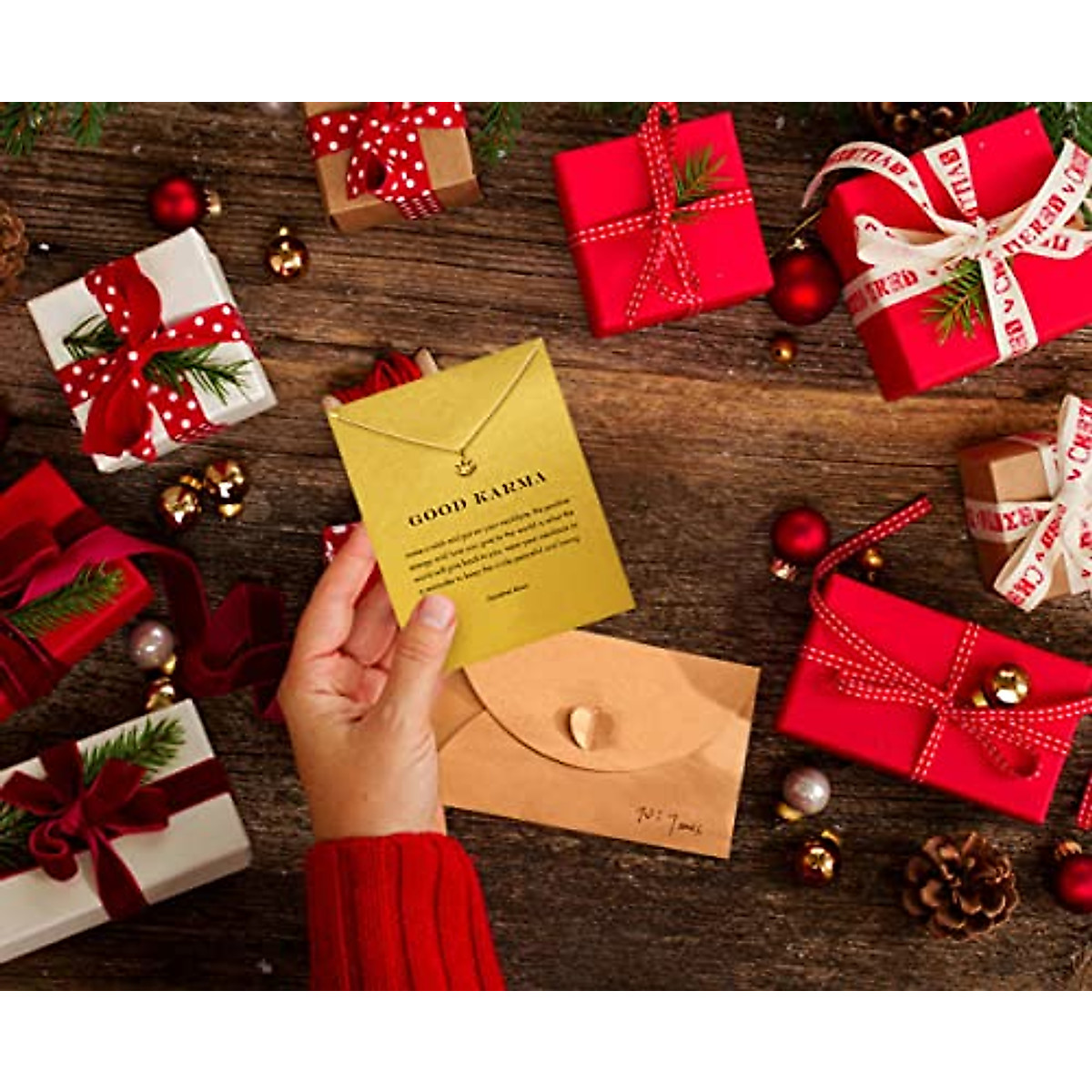 Baydurcan Friendship Anchor Compass Necklace Good Luck Elephant Pendant Chain Necklace with Message Card Gift Card … (gold flower)