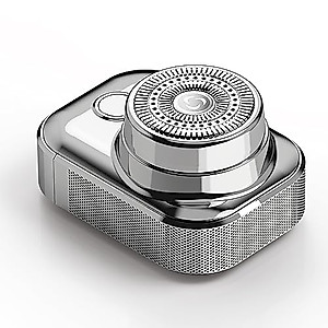 COSANO Mini Portable Travel Shaver for Men USB-C Rechargeable Electric Razor, Mens Rechargeable Cordless Waterproof Compact Shave for Home,Car,Travel,Woman,Men (Silver)