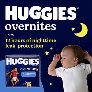 Huggies Little Movers + Overnites Bundle: Huggies Little Movers Baby Diapers, Size 4 (22-37 lbs), 140ct (2 packs of 70) & Huggies Overnites Overnight Diapers, Size 4 (22-37 lbs), 116ct (2 packs of 58)