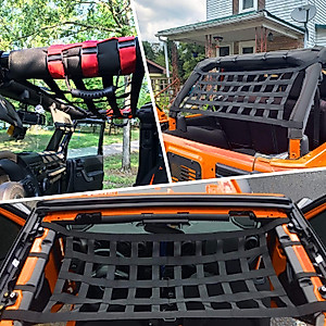 Seven Sparta Car Roof Net Hammock Mesh Cargo Netting Compatible with Jeep Gladiator JT & Jeep Wrangler YJ, TJ, JK, JKU, JL, JLU 1987-2024 4-door and 2-door