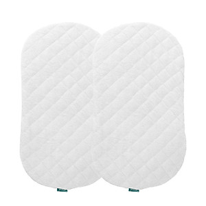 Biloban Waterproof Crib Mattress Protector, 52" x 28", White