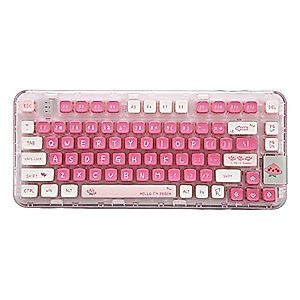 Luqeeg Wireless Mechanical Keyboard, 80 Keys Wireless Bluetooth Gaming Keyboard with RGB Backlight Compact Gaming Keyboard with 2 Layer Keycap Design, for Computer, Desktop, PC, Notebook