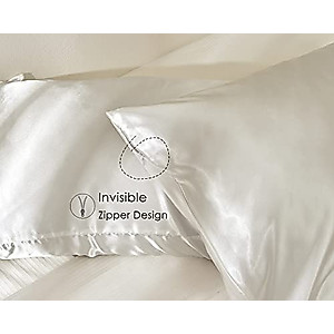 YANIBEST Satin Pillowcase for Hair and Skin Silk Pillowcase 2 Pack with Zipper Cooling Vegan Silk Pillowcase for Hair & Skin | 20x36 inches