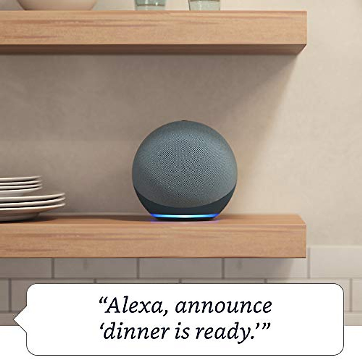 Echo (4th Gen) | Charcoal with Sengled Bluetooth Color bulb | Alexa smart home starter kit