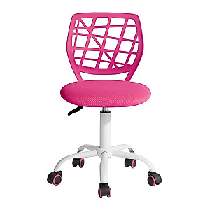 FurnitureR Teens Boys Girls Writing Task Chair Low Mid PP Mesh Back Fabric Seat,Home Children Study Chair (Purple, 1pc)