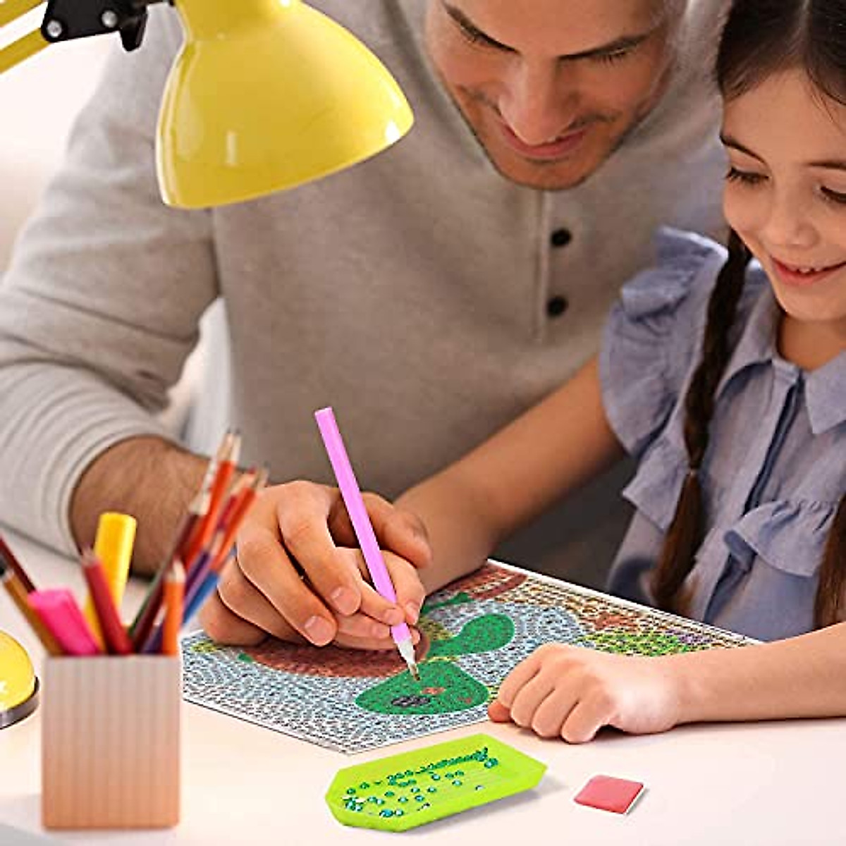 Huand DIY Diamond Painting Kits for Adults 5D Full Round Drill Angel Diamond Art Kits for Bedroom Wall Decor 8X12 Inch(Angel)