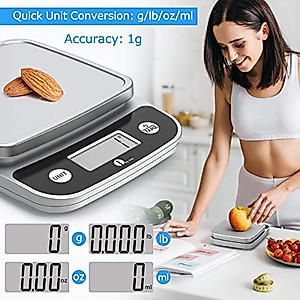 SIMPLETASTE Digital Kitchen Scale Multifunction Food Scale with LCD Display and Tare Function for Cooking, Baking (Batteries Included)