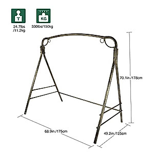 RedSwing Metal Porch Swing Stand, Heavy Duty Steel Swing Frame for Outdoor Garden Yard, 330lbs Weight Capacity, Antique Bronze Finish
